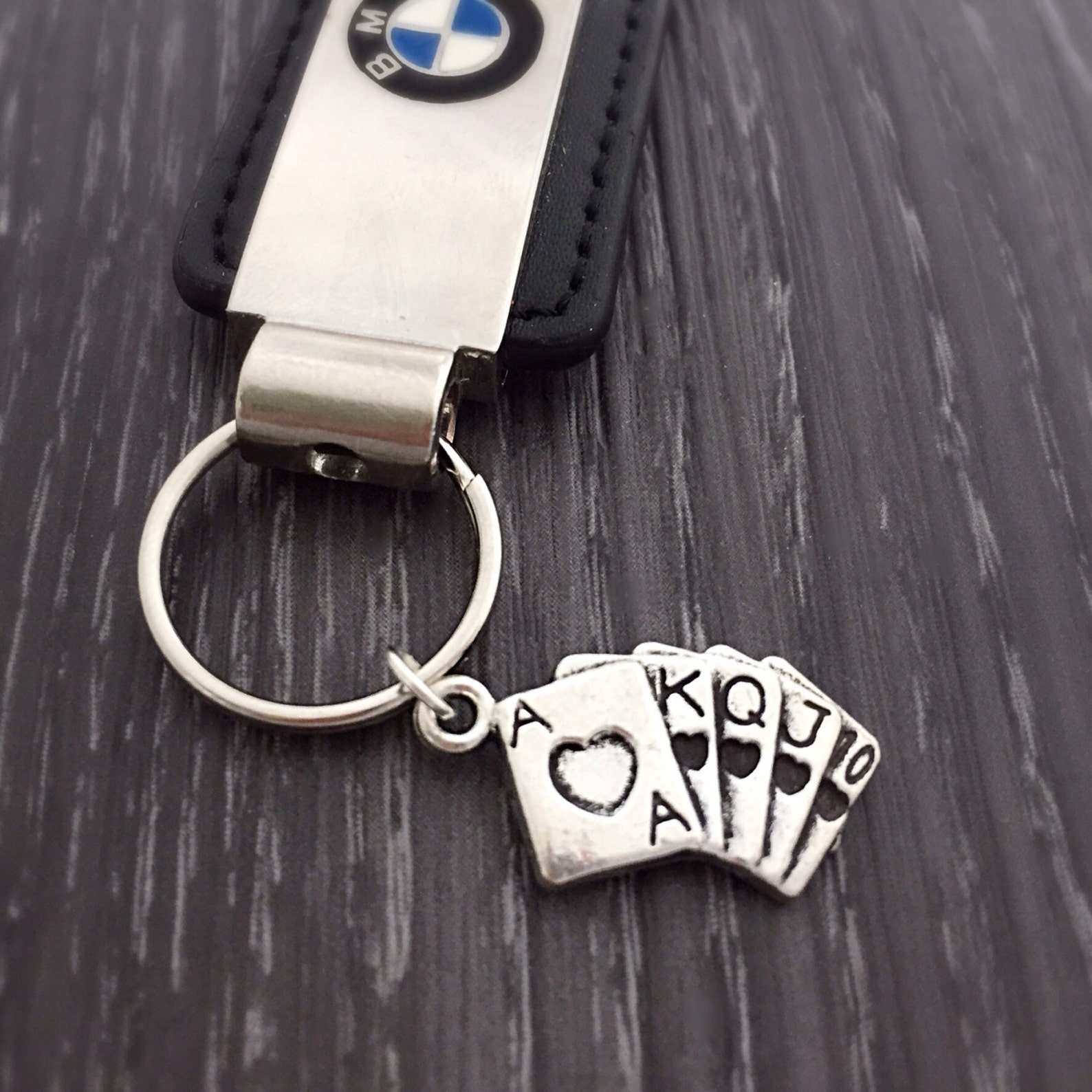 Poker Cards Keychain, Playing Cards Keyring, Poker Player Gambler Gift ...