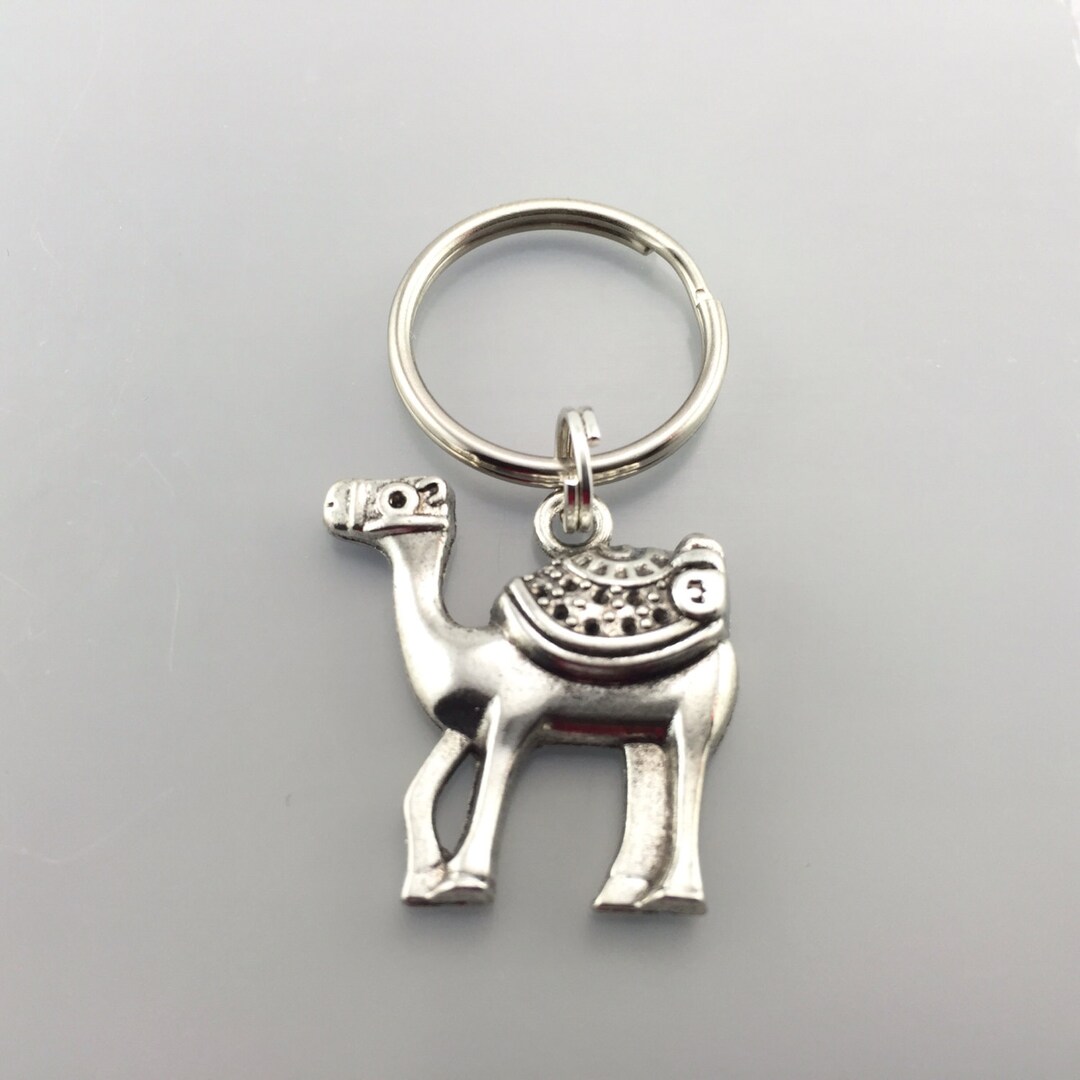 Camel Keychain, Silver Camel Keyring or Purse Charm, Arabian Theme ...