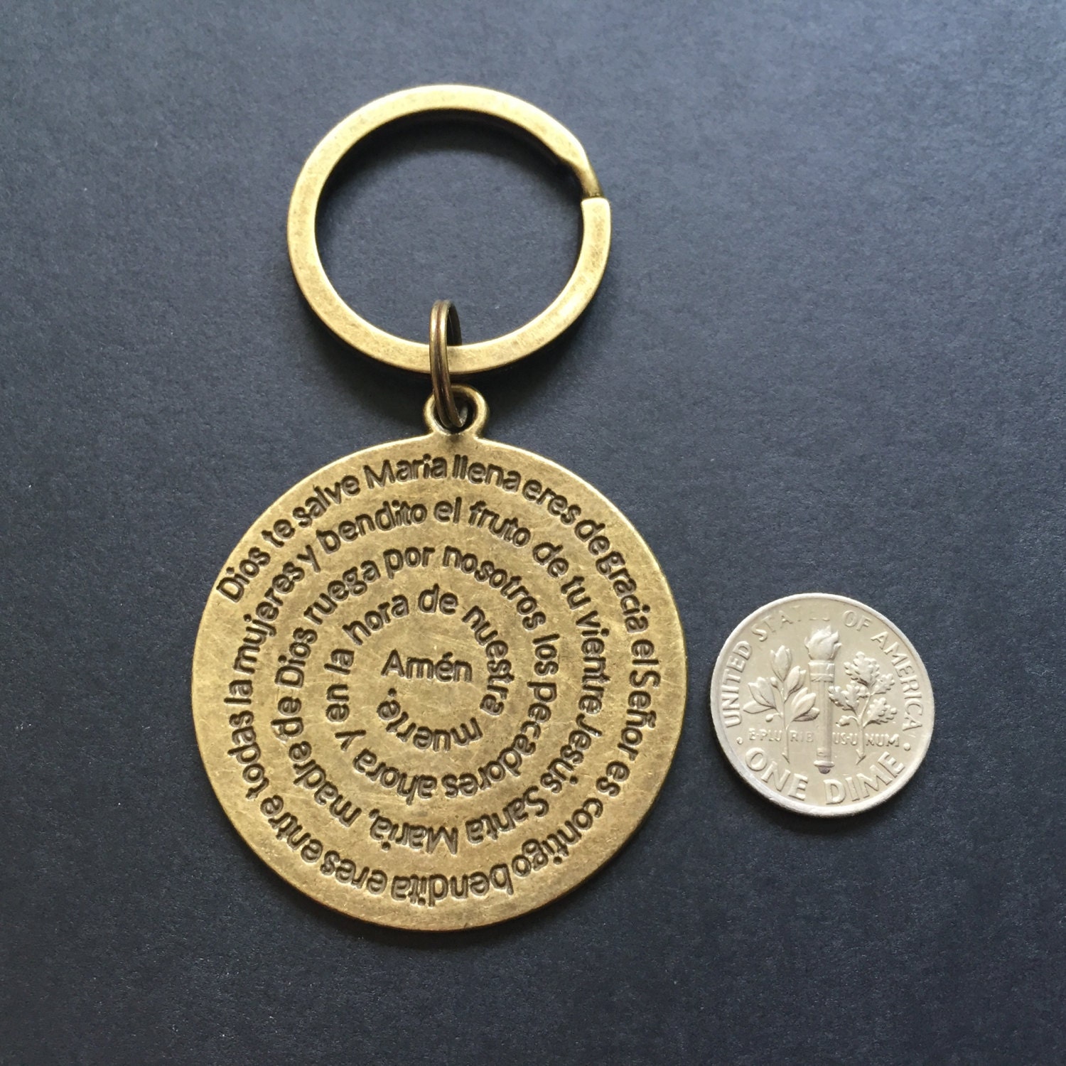 Hail Mary in Spanish Keychain, Ave Maria Spanish Prayer Llavero, Prayer ...