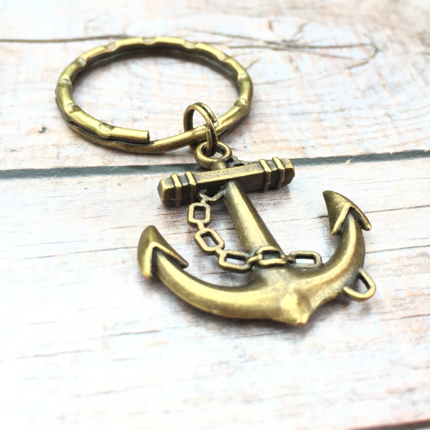 Llavero de anclaje llavero de ancla de bronce regalo de | Etsy