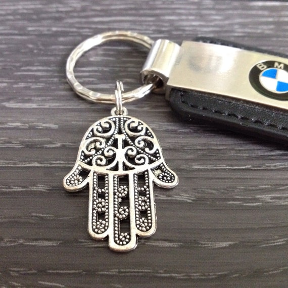Hamsa Hand Keychain Hamsa Key Ring Silver Custom Keychain | Etsy