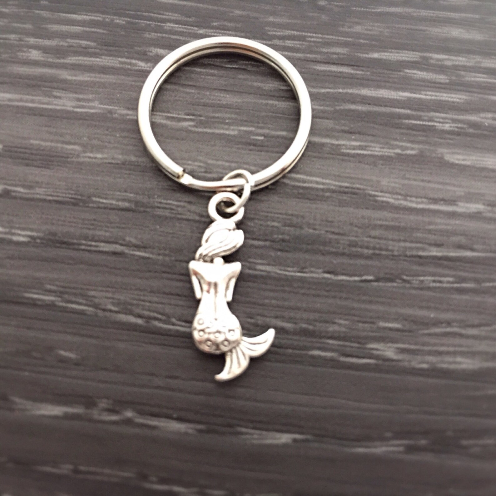 Tiny Mermaid Keychain, Mermaid Jewelry, Silver Mermaid Keyring, Mermaid ...