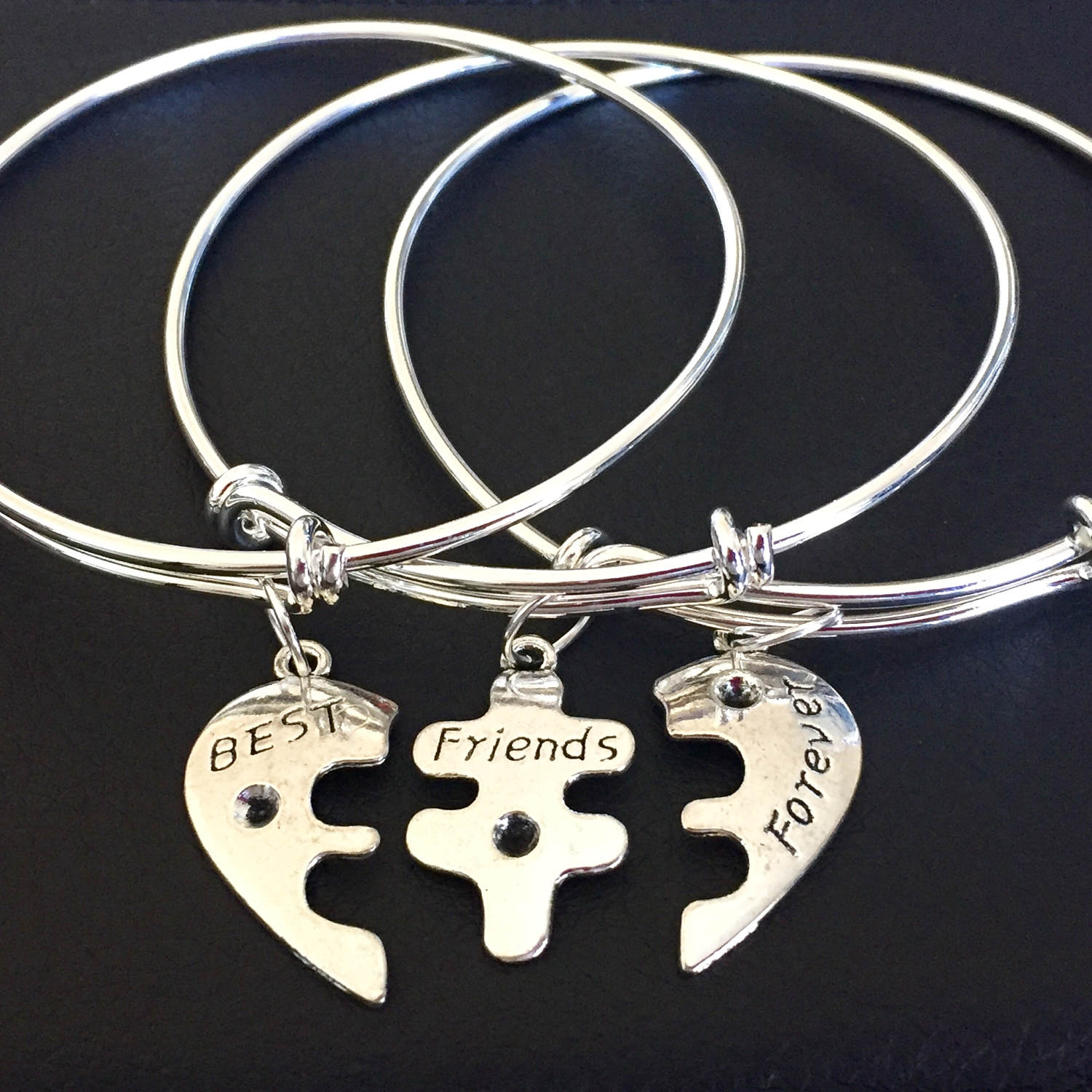 Three Best Friends Forever Bangle Bracelets, Charm Bracelets ...