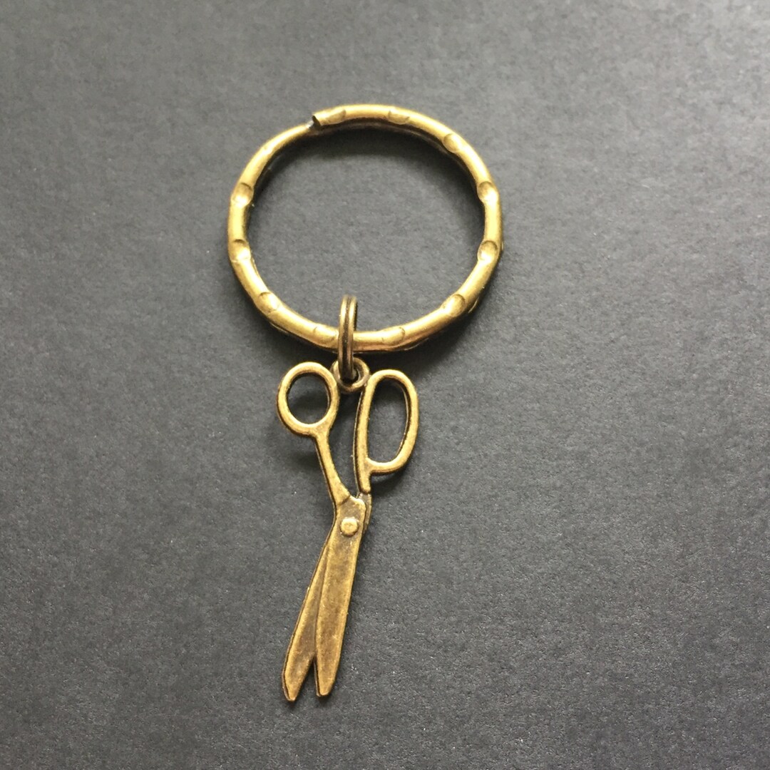 Bronze Scissors Keychain, Scissors Keyring, Hair Stylist Gift ...