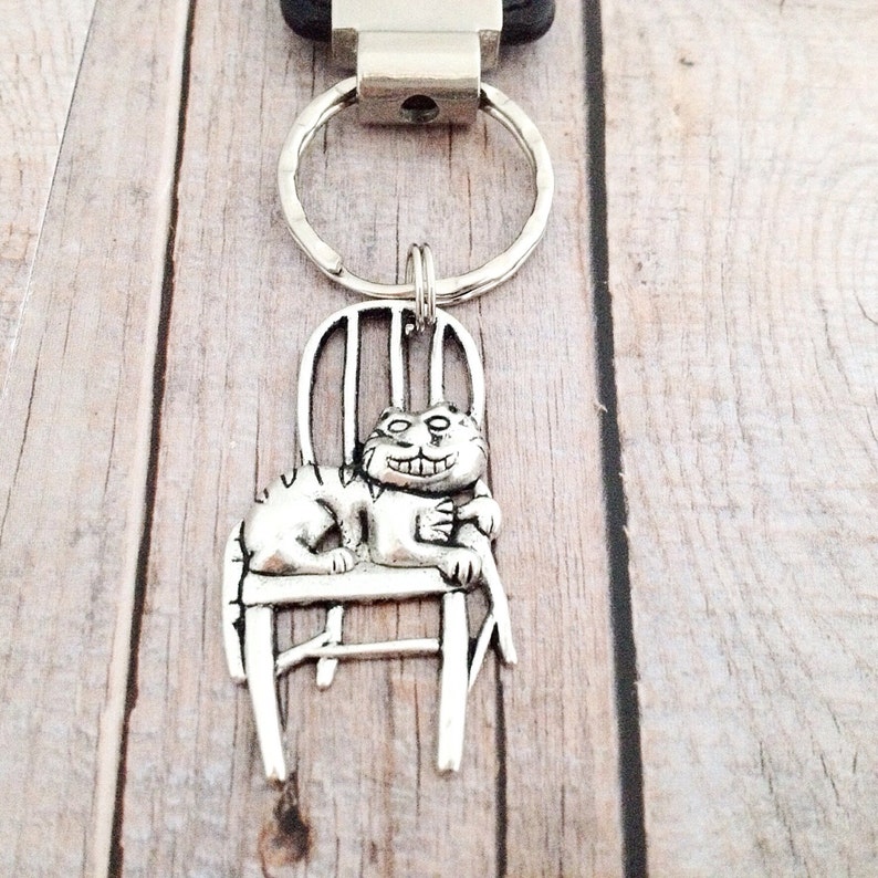 Cat Keychain Cat Key Ring Cat on a Chair Keychain | Etsy