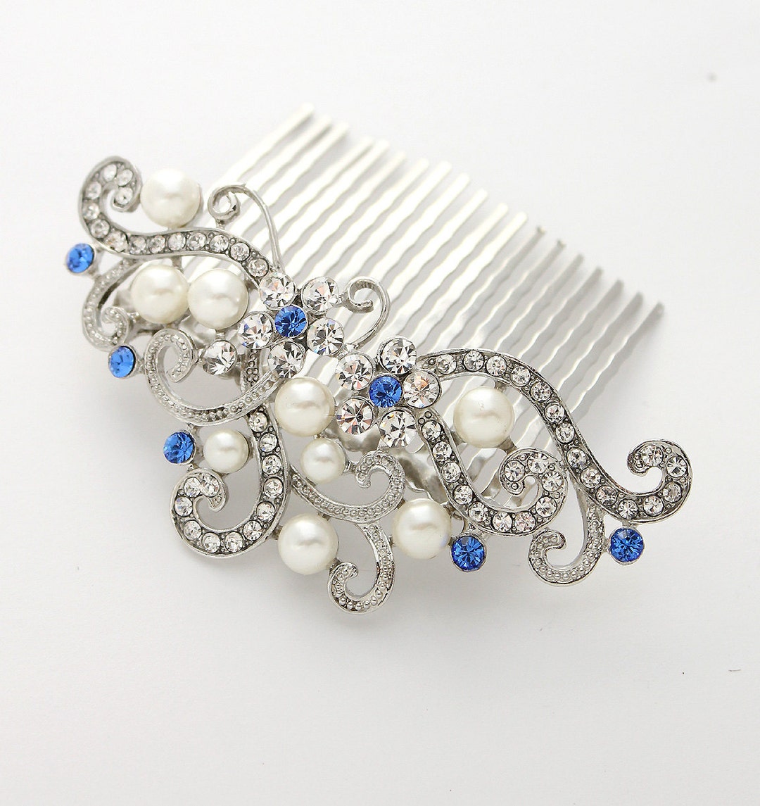 Royal Blue Bridal Comb Crystal Blue Hair Comb Sapphire - Etsy