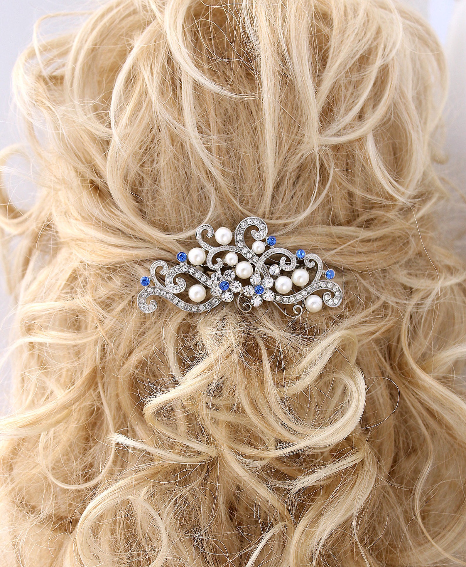 Royal Blue Bridal Comb Crystal Blue Hair Comb Sapphire | Etsy