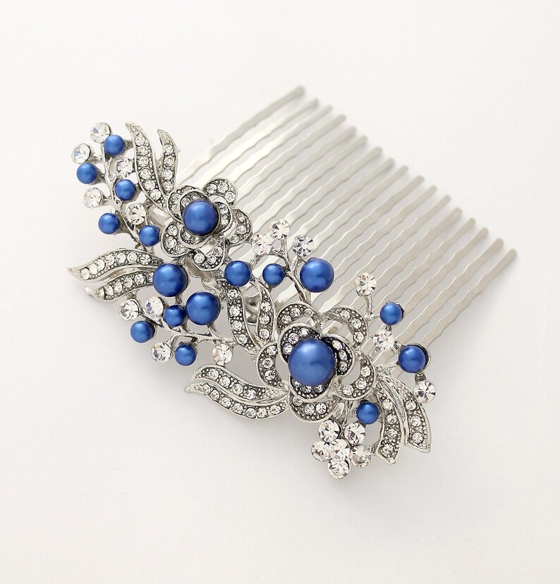 Something Blue Hair Comb Royal Blue Bridal Comb Blue Wedding | Etsy