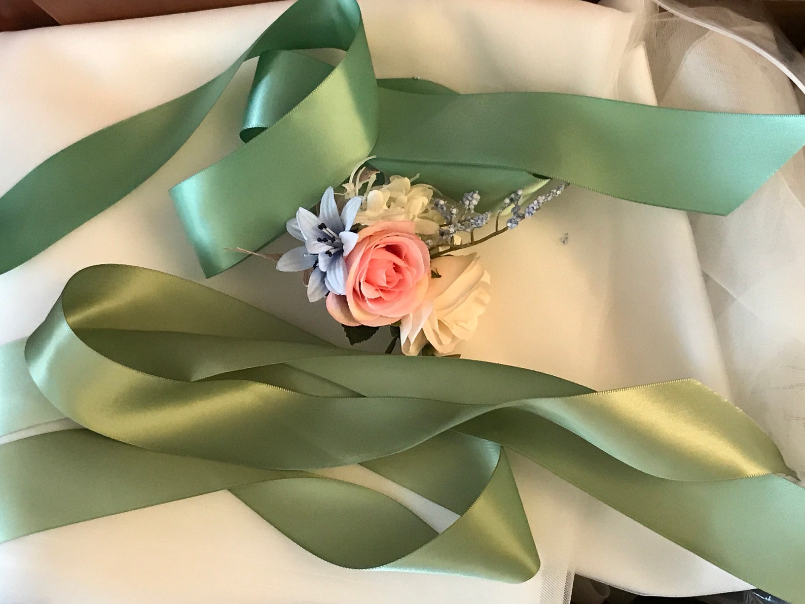 1" 1.5" 2"__ SAGE GREEN__ Satin Ribbon Sash, Double Faced - Etsy