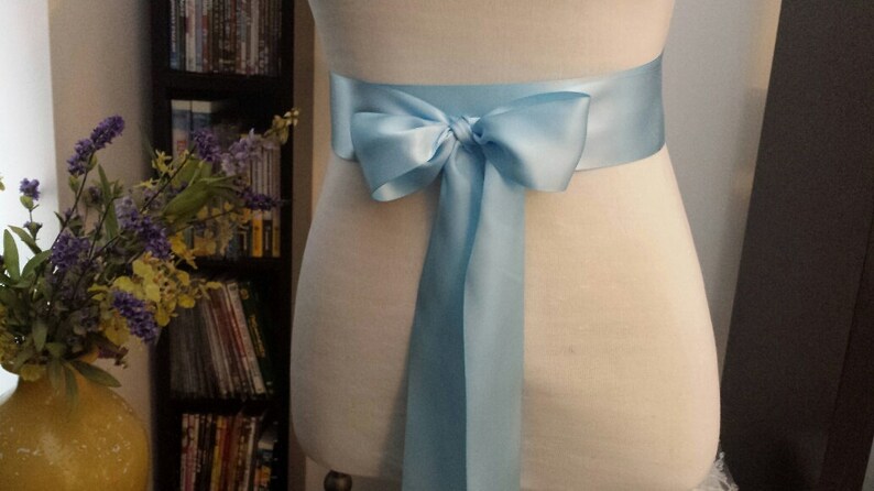 1 1.5 2__ MIST BLUE__ Satin Ribbon Sash, Double Faced - Etsy Canada