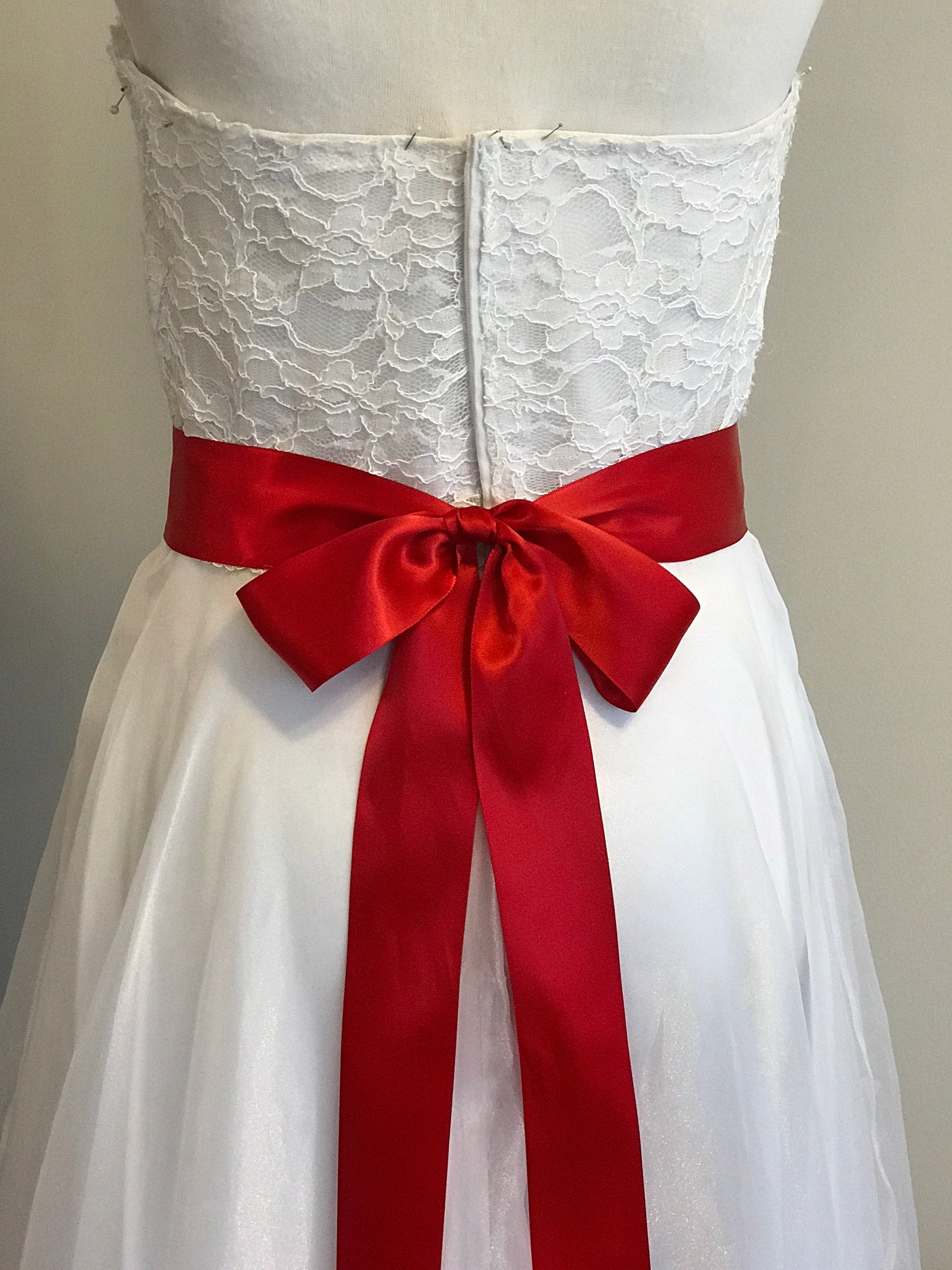 1 1.5 2, RED, Satin Ribbon Sash, Double Faced - Etsy Canada