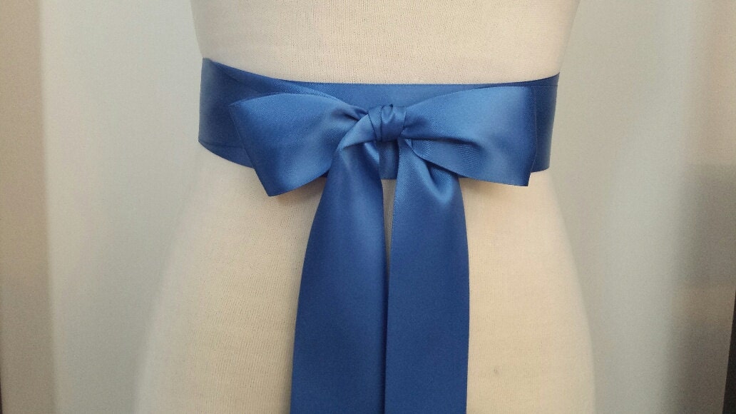 1 1.5 2, ROYAL BLUE, Satin Ribbon Sash, Double Faced - Etsy