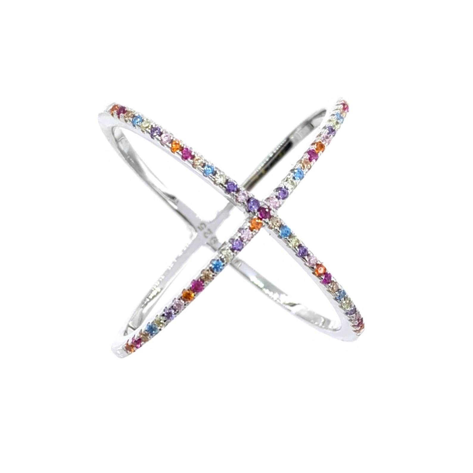 X Ring Criss Cross Ring Crossover Ring Sterling Silver - Etsy