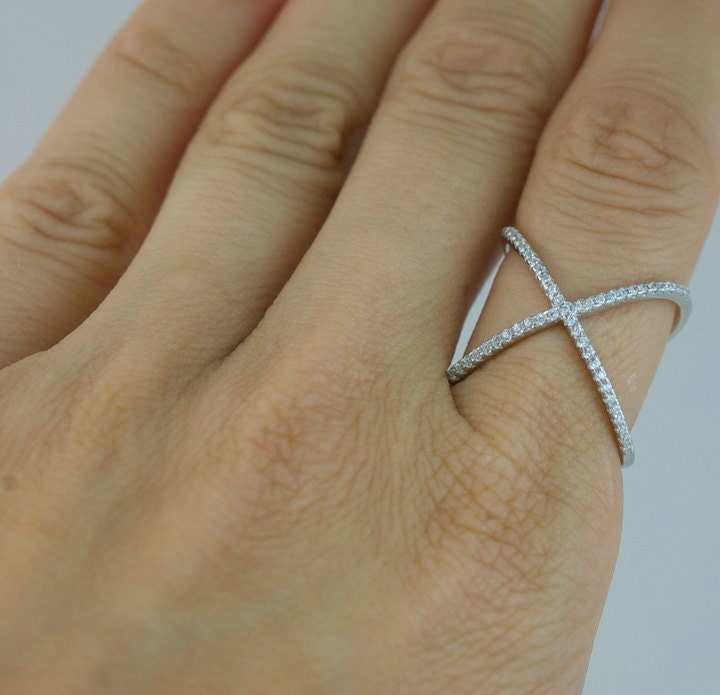 X Ring Criss Cross Ring Crossover Ring Sterling Silver | Etsy