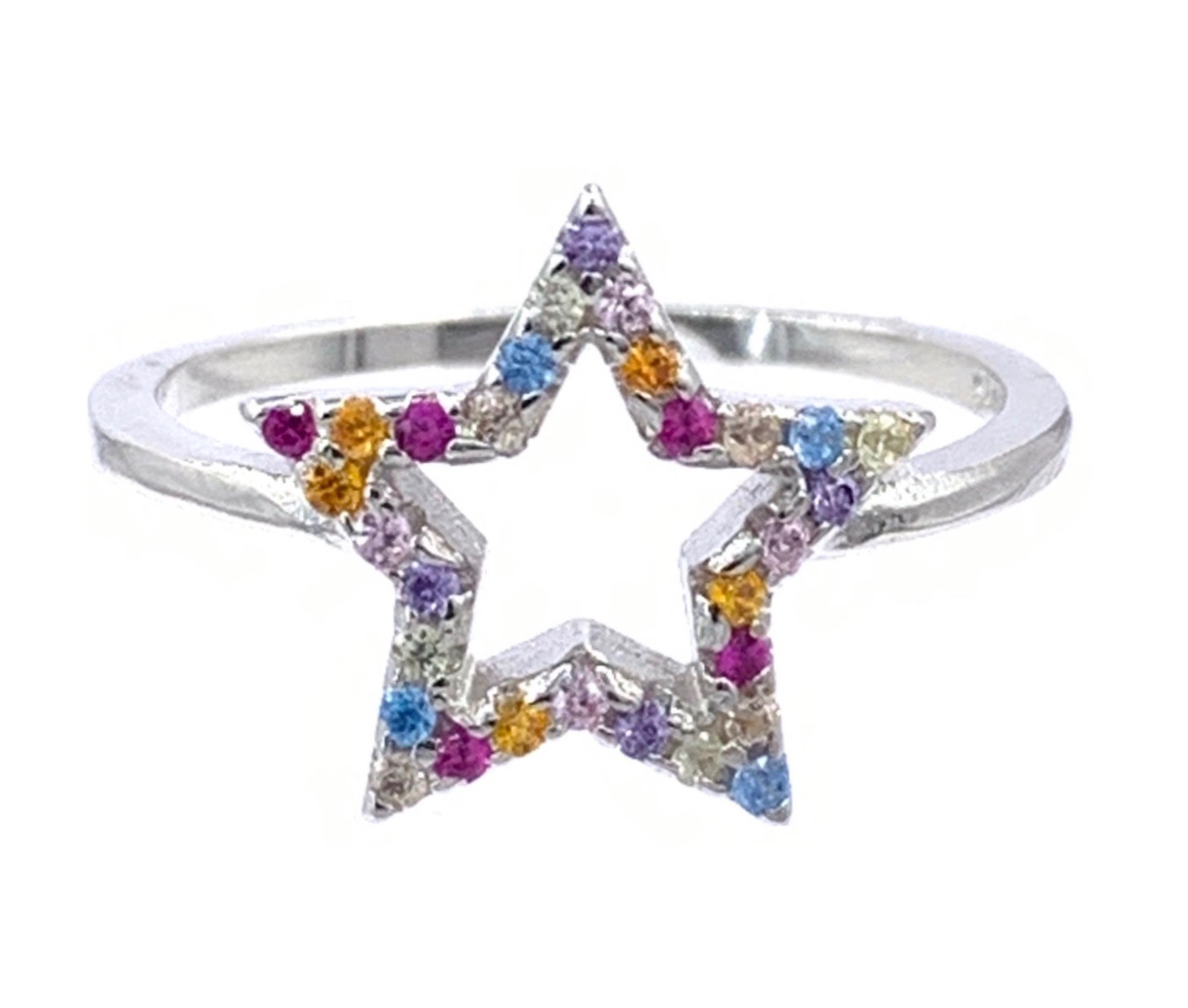 Anillo de estrella multicolor / Anillo de estrella / Anillo de estrella ...