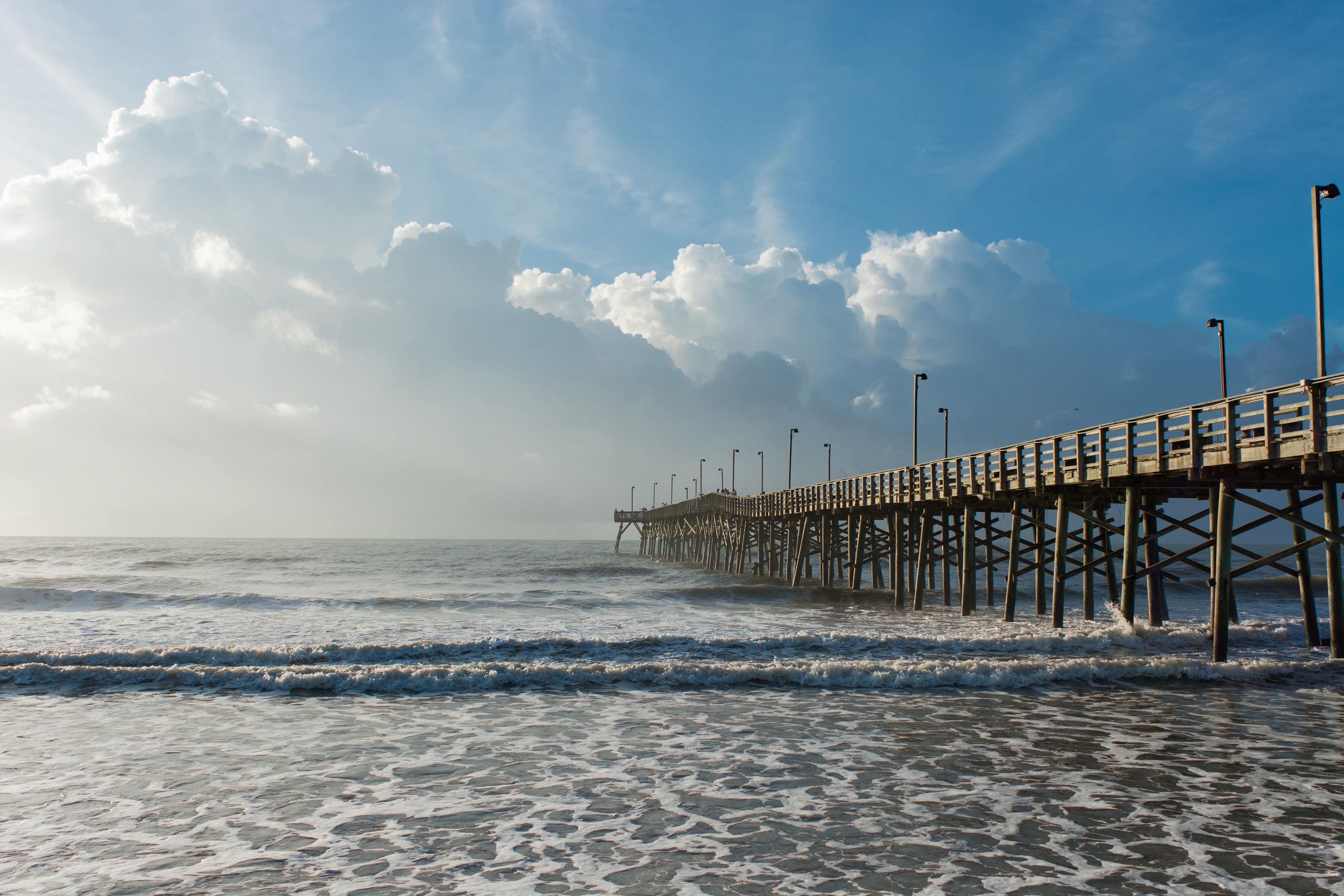 Topsail Island Pier Through the Waves, North Carolina Coastal ...