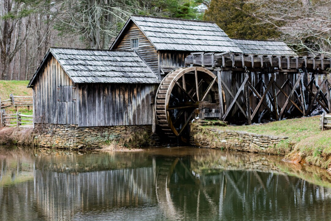 Blue Ridge Parkway Photography, Old Mill on the Pond, Historic, Water ...