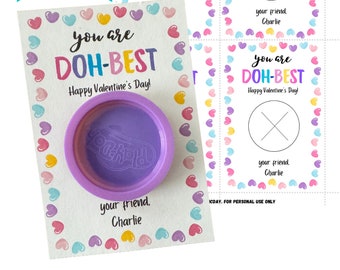 Play-doh Valentine's Printable, Printable Valentine Cards, Non-candy ...