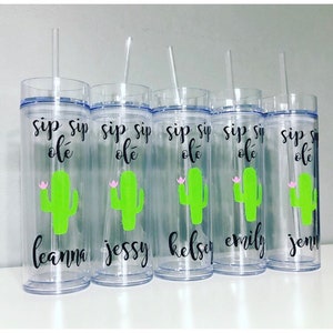 Sip Sip Ole Personalized Skinny Tumbler / Bachelorette Tumblers ...