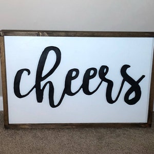 Wood Cheers Bar Sign / Bar Decor / 3-D Letter Sign / Home Decor ...