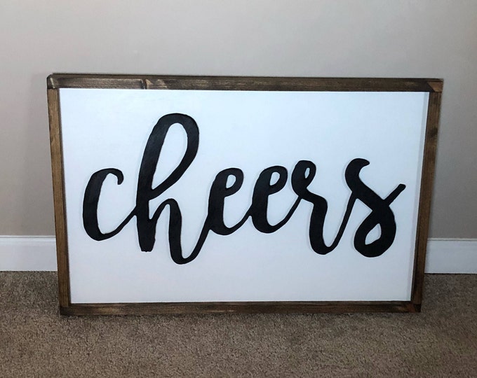 Wood Cheers Bar Sign / Bar Decor / 3-D Letter Sign / Home Decor ...