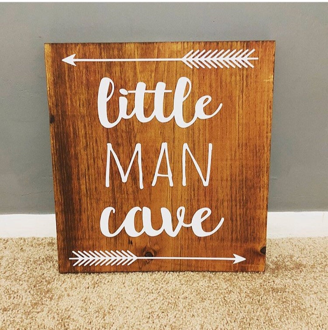 Little Man Cave Wood Sign - Rustic Nursery Decor - Etsy