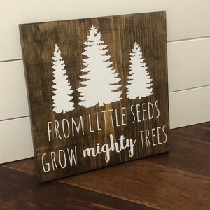 From Little Seeds Grow Mighty Trees Wood Sign / Nursery Decor ...