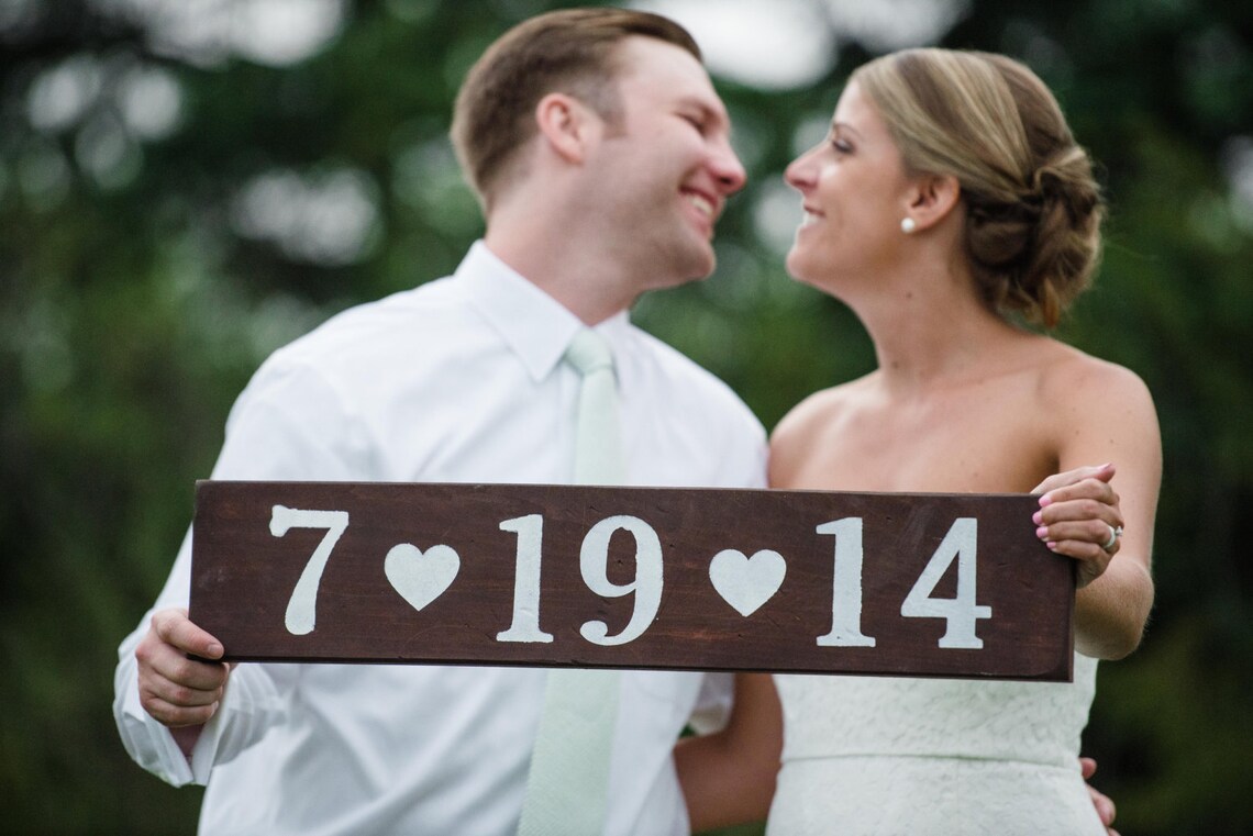 Wedding Date Wooden Sign - Etsy