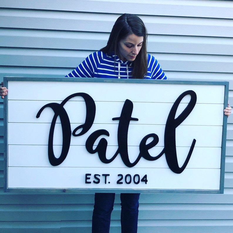 Personalized Family Sign / 3-D Letter Sign / Custom Shiplap - Etsy
