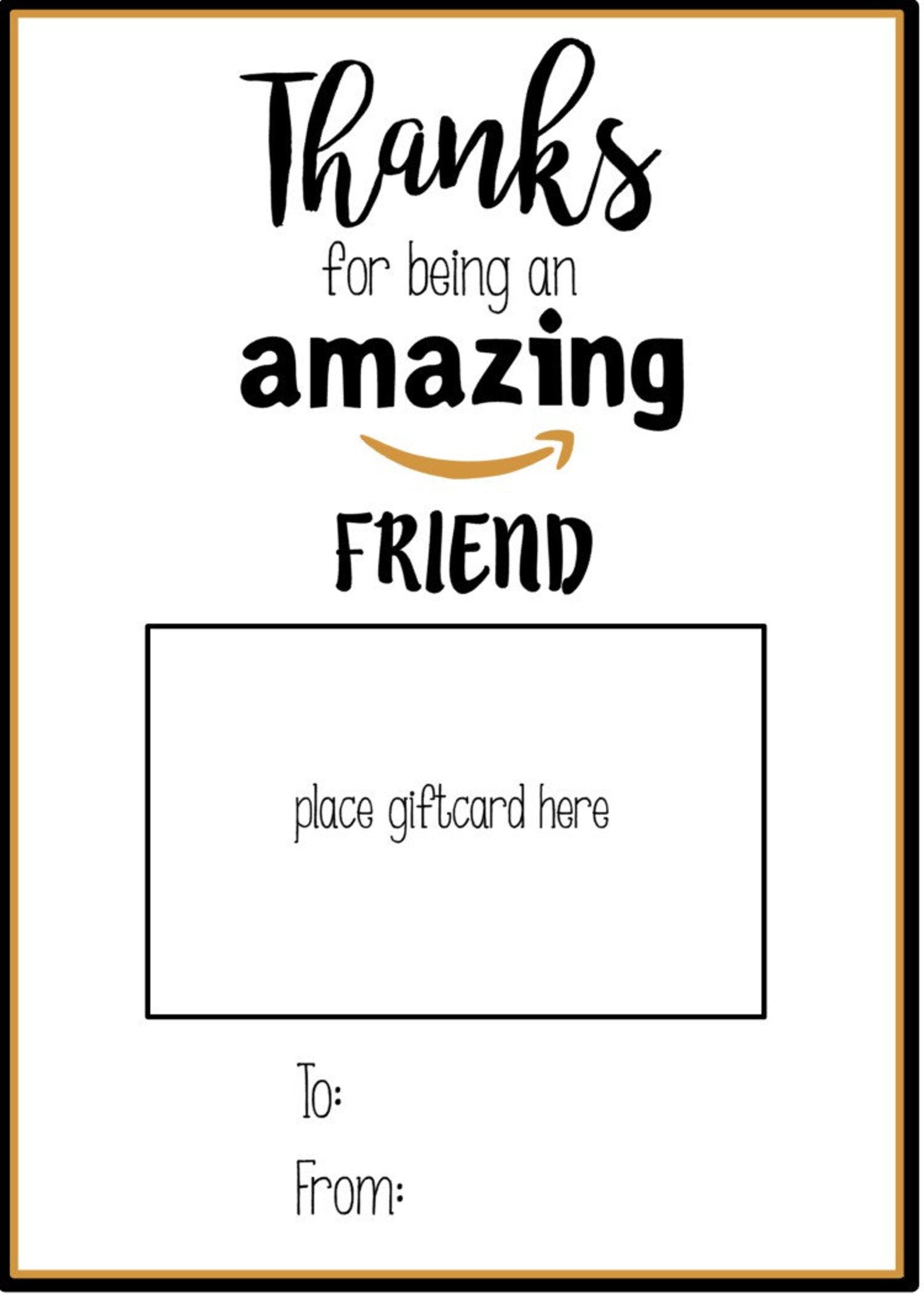 Amazon Printable Gift Card Holder / Amazon Gift Card / | Etsy