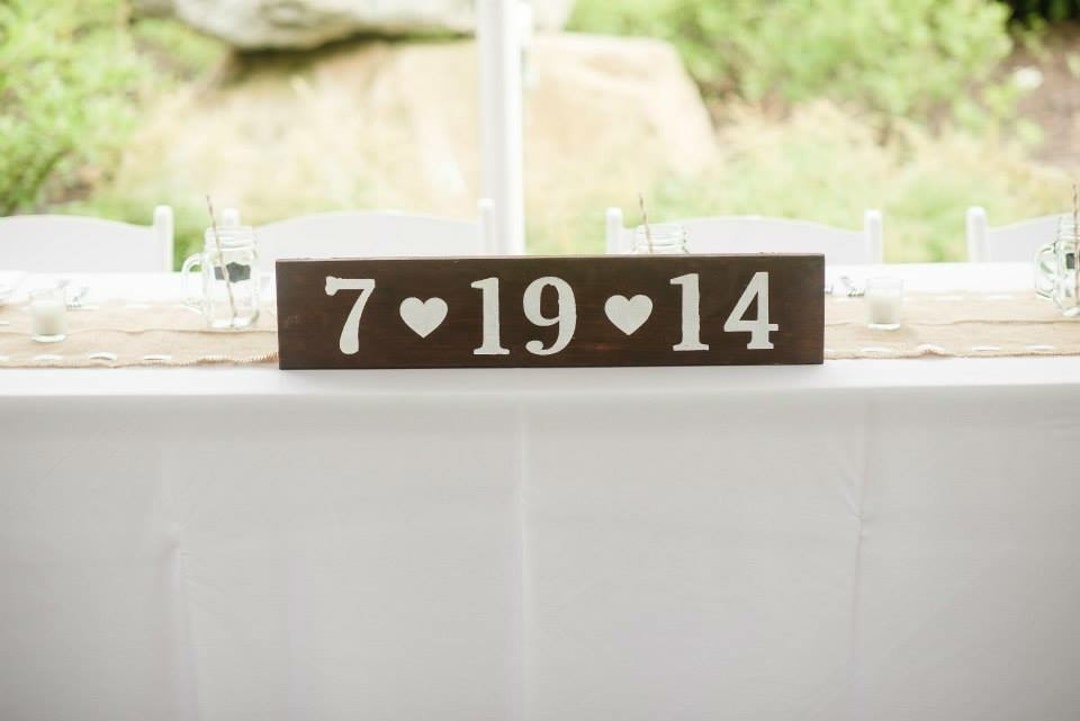 Wedding Date Wooden Sign - Etsy