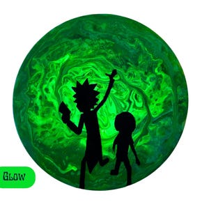 Rick Portal Glow in the Dark Morty Painting. 12" Diamater Circle Canvas ...