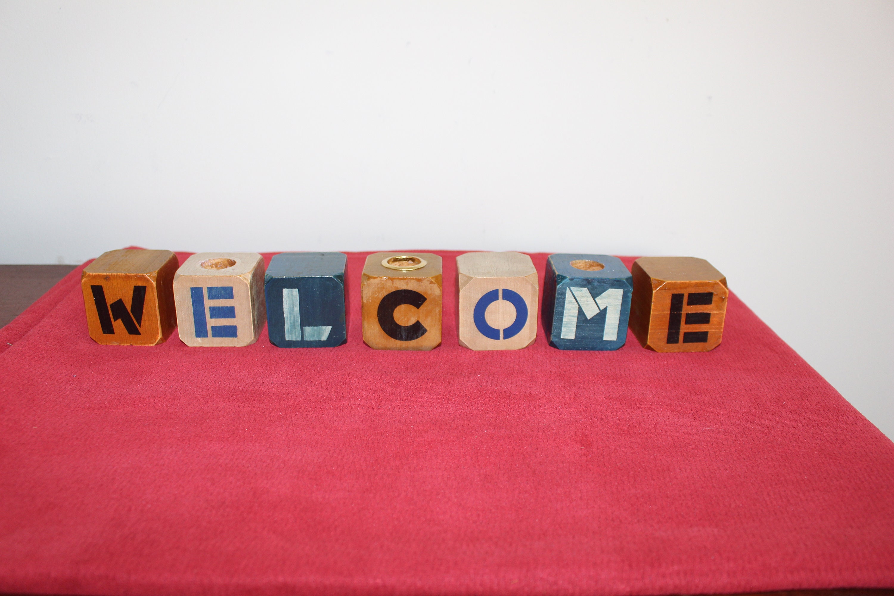 WELCOME Wooden Blocks Vintage From 1970s - Etsy UK