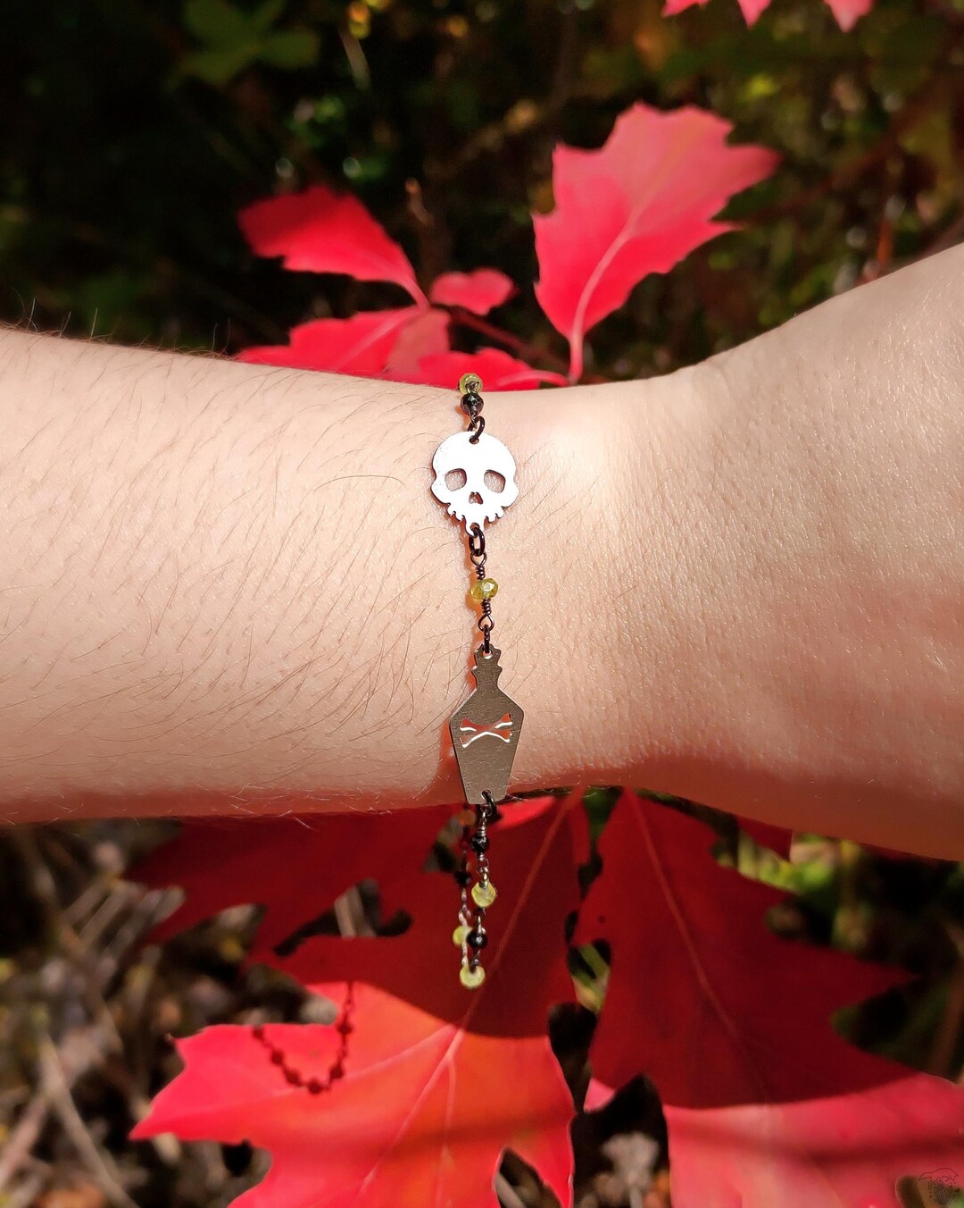 Poison Bracelet With Black Spinel & Peridot - Etsy