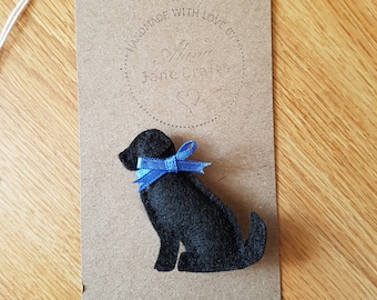 Felt Black Labrador Brooch Red Bow - Etsy