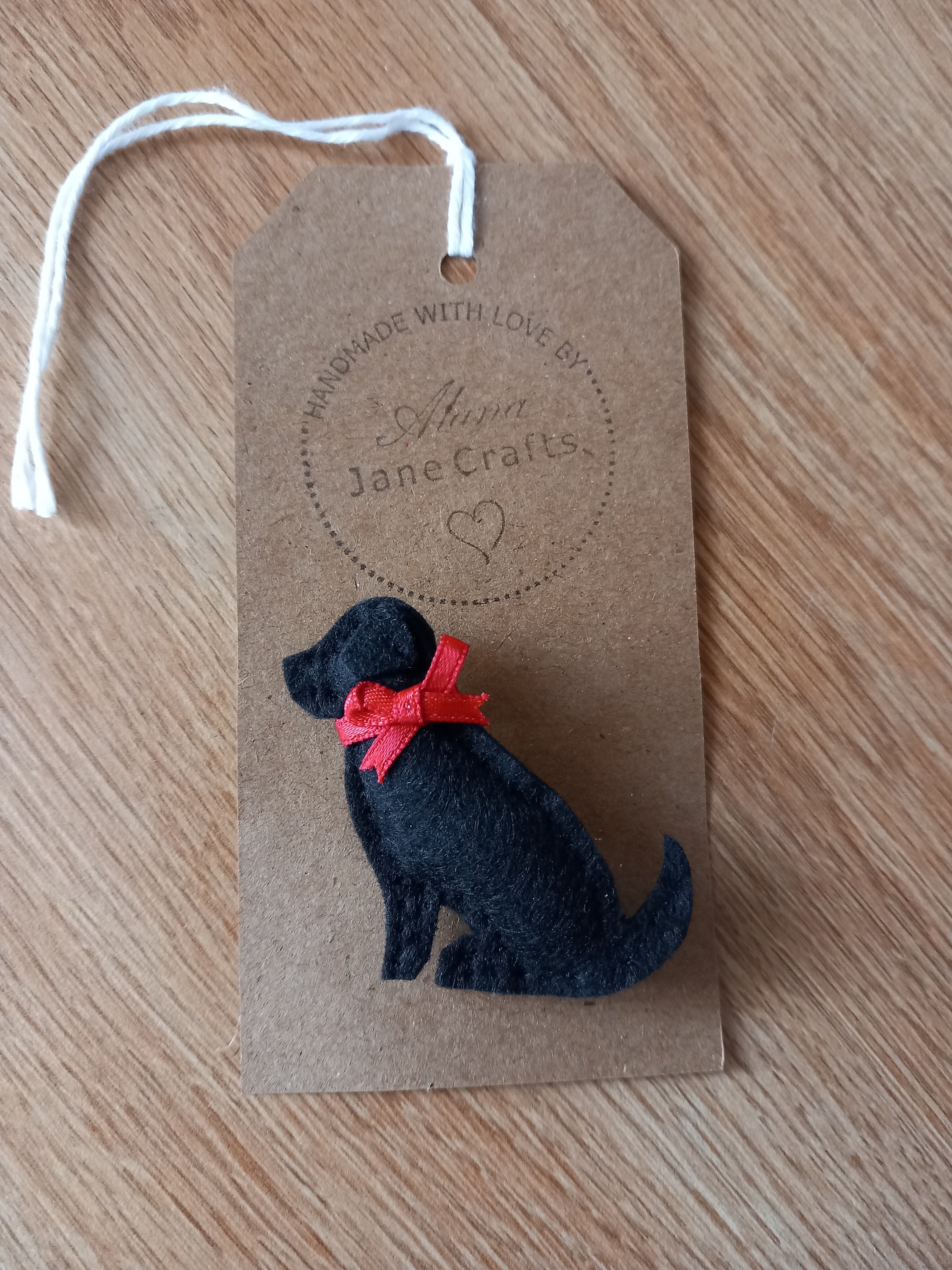 Felt Black Labrador Brooch Red Bow - Etsy