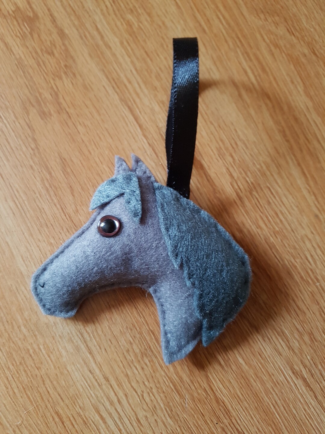 Felt Horse Christmas Bauble in Grey - Etsy