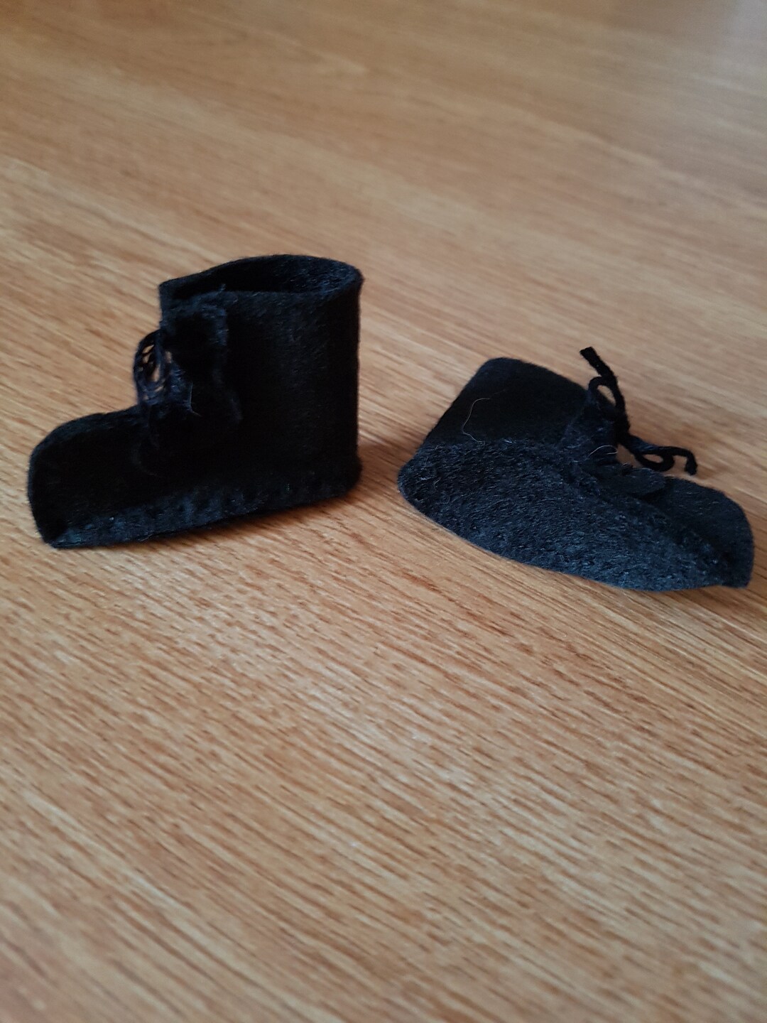 Felt Elf Doll Lace up Boots in Black - Etsy