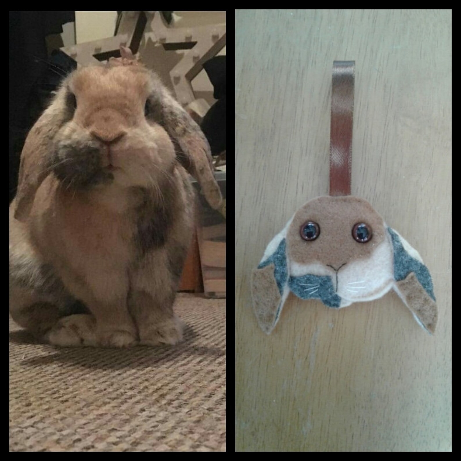 Custom Felt Rabbit Christmas Bauble - Etsy UK