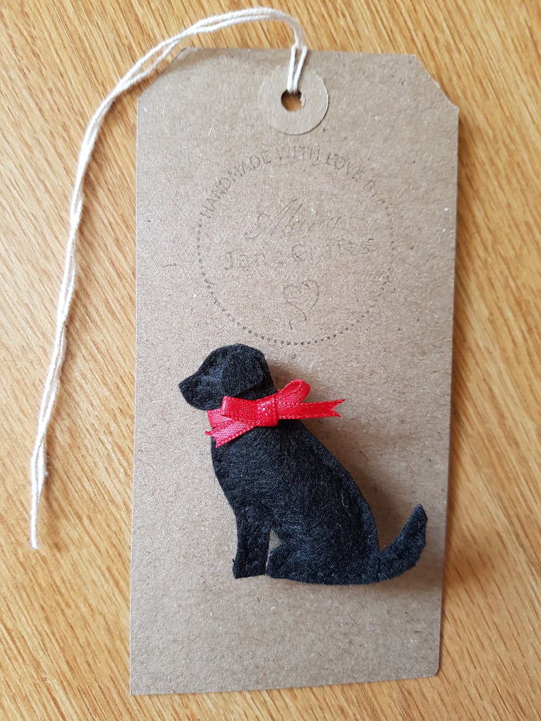Felt Black Labrador Brooch Red Bow - Etsy