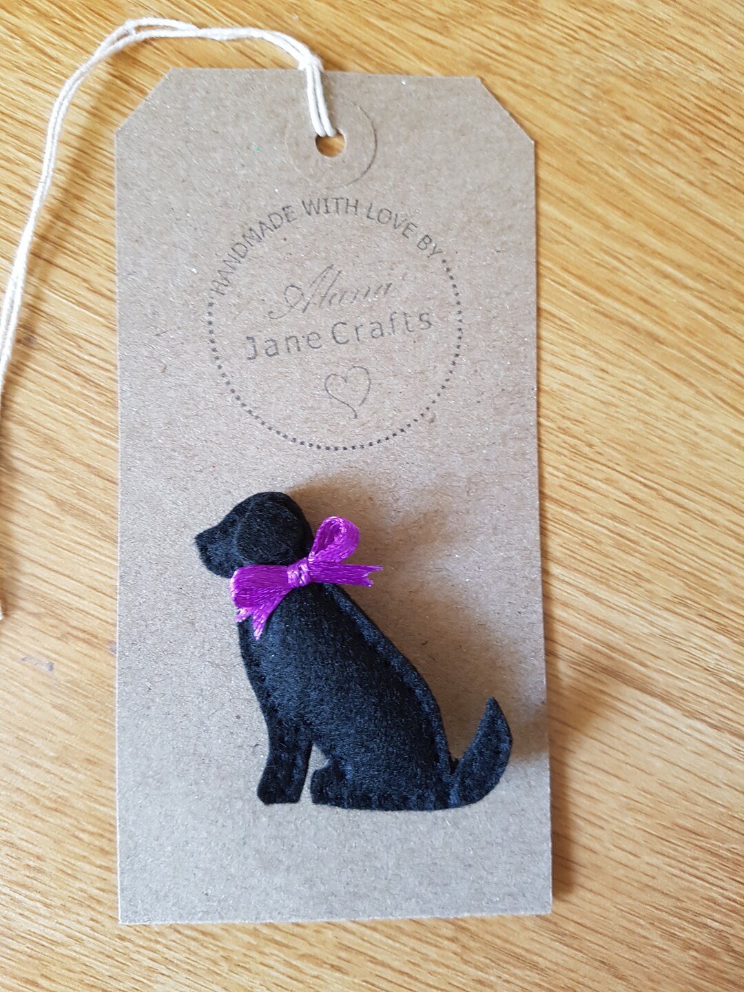 Felt Black Labrador Brooch Purple Bow - Etsy