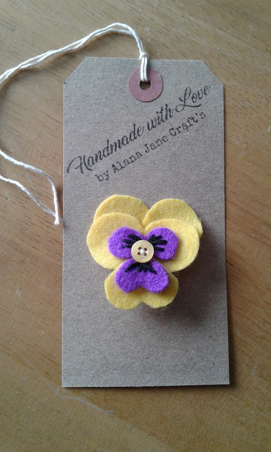Felt Pansy Flower Brooch in Yellow - Etsy