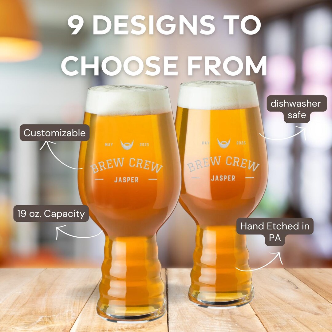 Custom Beer Glasses for Groomsman Gifts - IPA Beer Glasses - Engraved ...