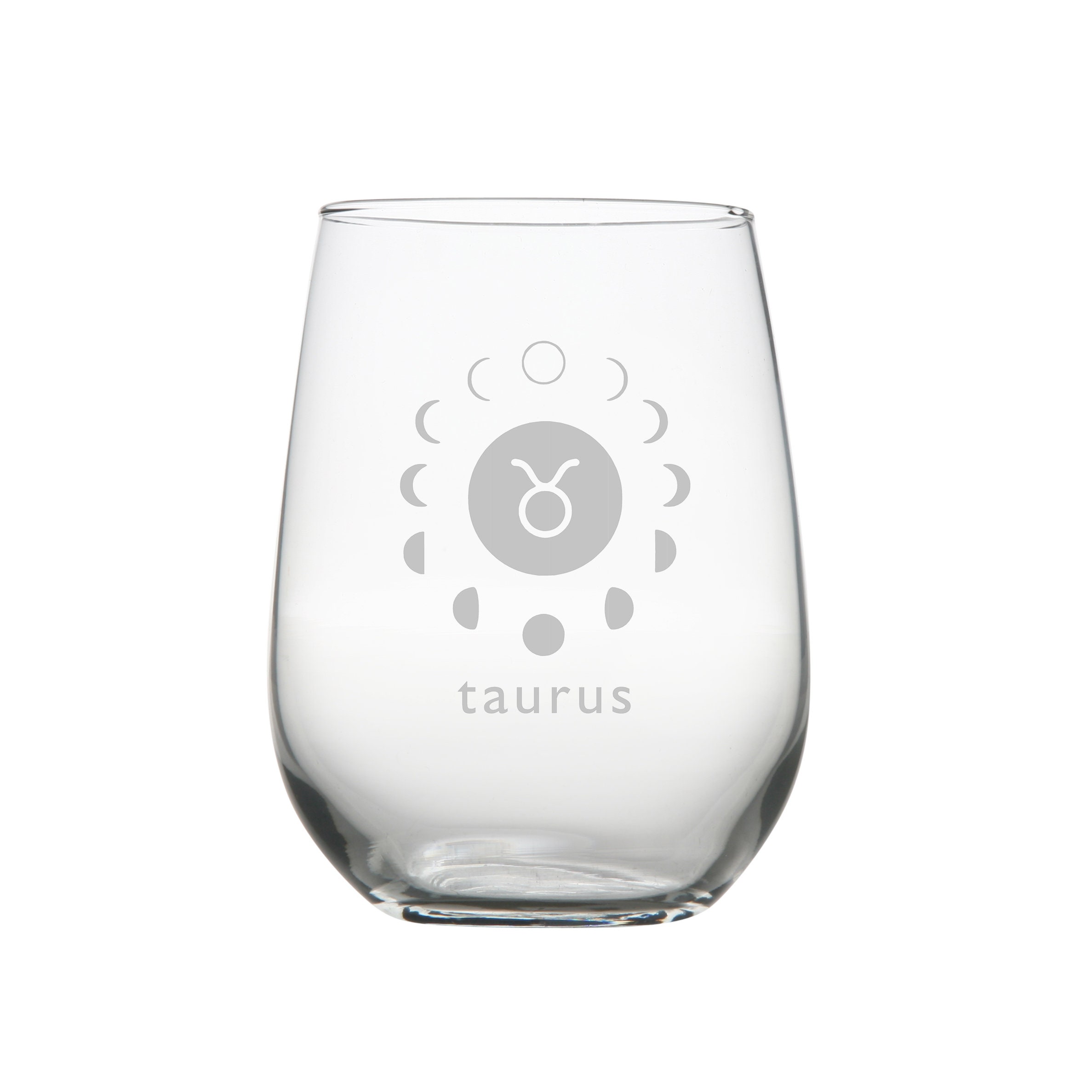 Taurus sign stemless wine glass Astrology gifts Zodiac glass | Etsy