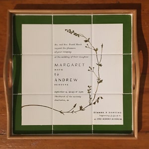 Wedding Tray, Tiles in a Square Wooden Tray, Couples Keepsake ...