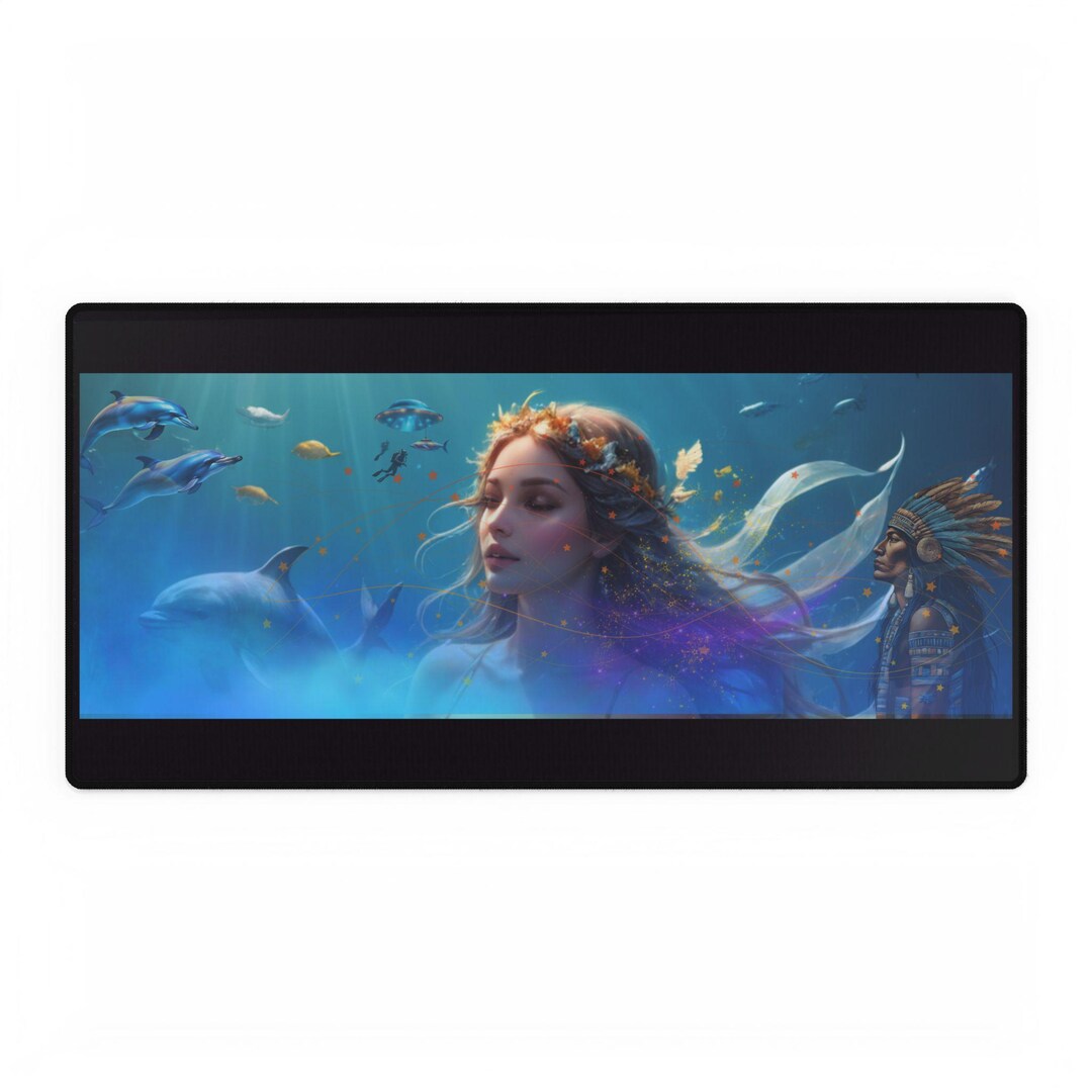 Mystical Ocean-themed Desk Mat for Creative Spaces, Beautiful Desk ...