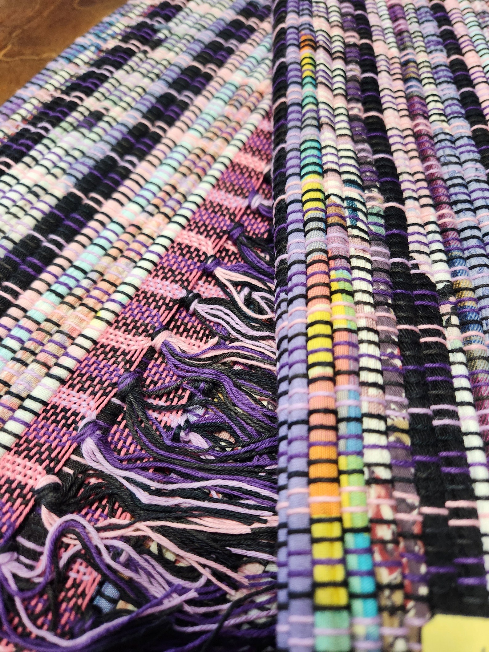 Shades of Pink, Purple and Black Rag Rugs, Handwoven Rag Rug, Upcycled ...