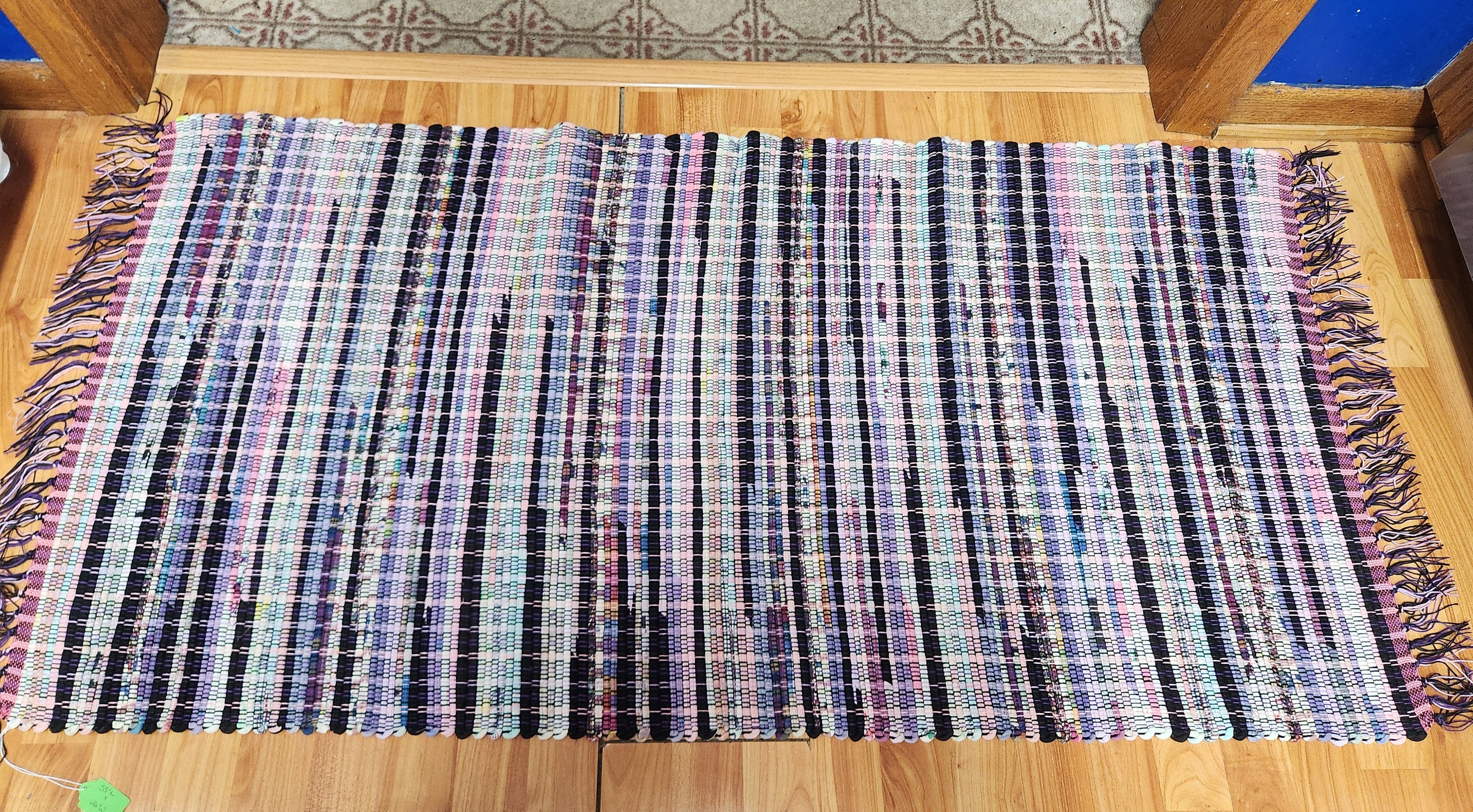 Shades of Pink, Purple and Black Rag Rugs, Handwoven Rag Rug, Upcycled ...