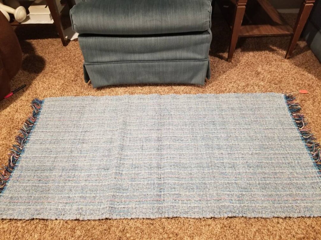 Baby Blue Rag Rugs, 27x51 Inches - Etsy