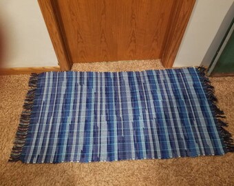 Blue Rag Rug - Etsy